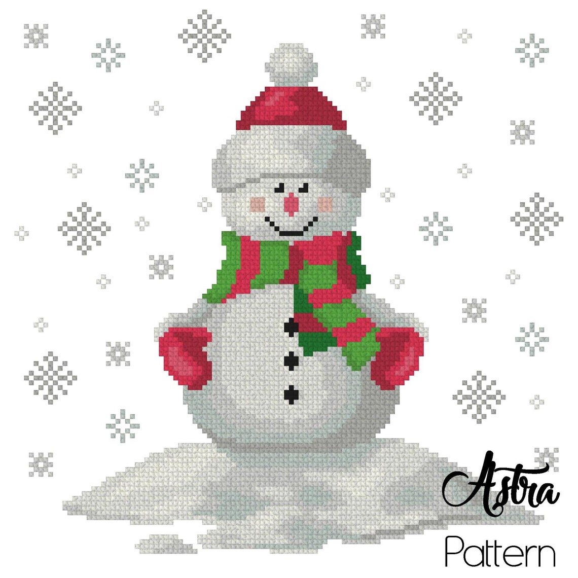Snowman Cross Stitch Pattern PDF Winter Cross Stitch Pattern - Etsy
