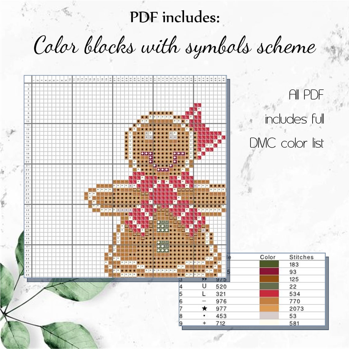 Gingerbread Cookies Cross Stitch Pattern PDF Christmas Cross - Etsy
