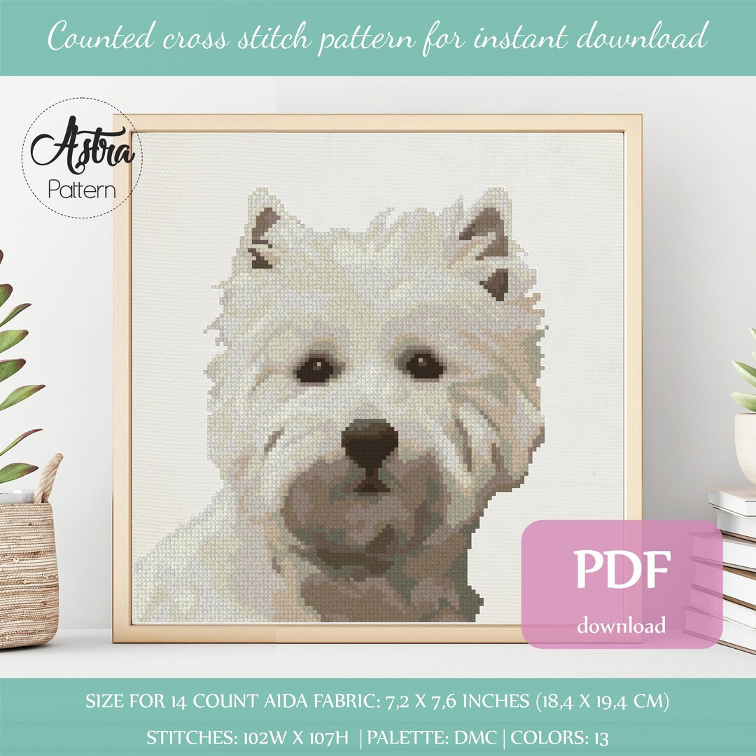 West Highland White Terrier Cross Stitch Pattern Digital Format - PDF ...