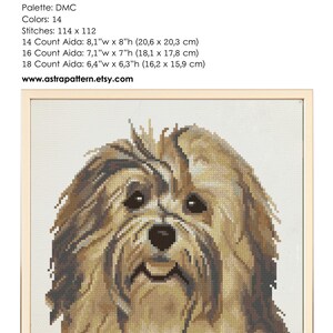 Havanese Dog Cross Stitch Pattern Digital Format - PDF, Pet Portrait ...