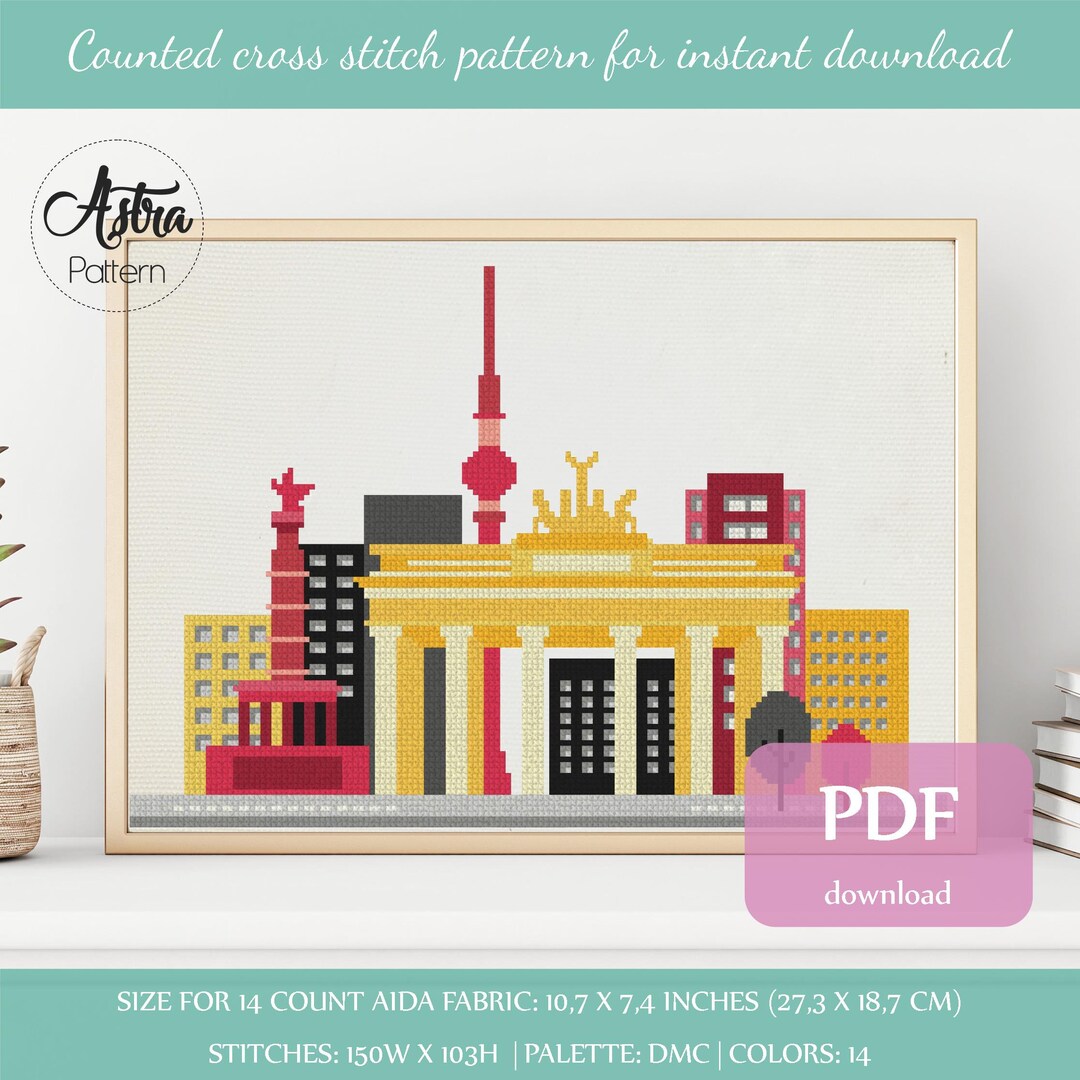 Berlin Cross Stitch Pattern PDF, Germany Cross Stitch Pattern, City ...