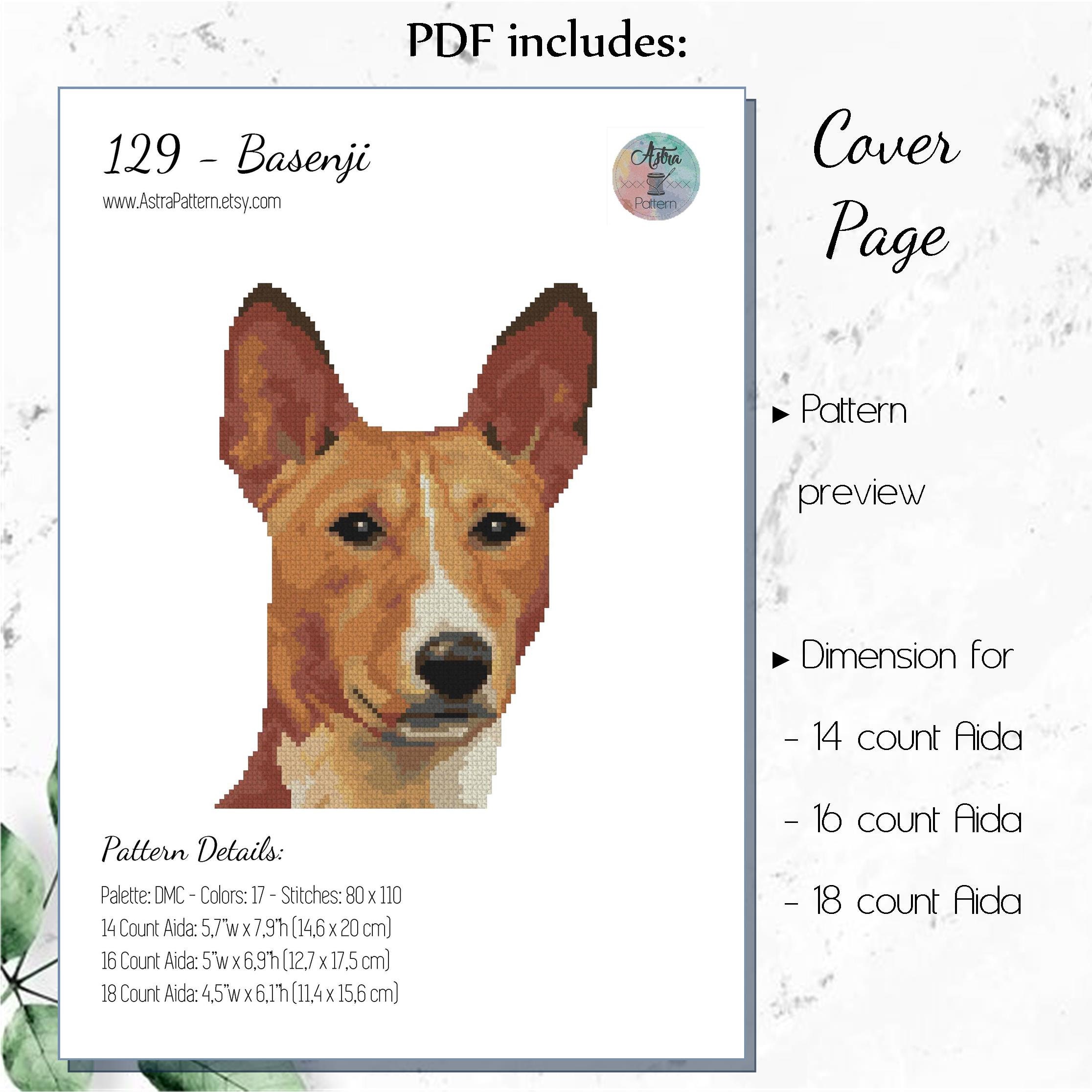 Basenji cross stitch pattern Digital format PDF Dog | Etsy