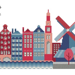 Amsterdam Cross Stitch Pattern PDF Holland Cross Stitch - Etsy