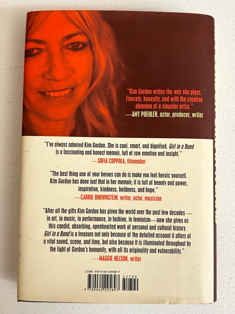 Signed Kim Gordon Girl in the Band Book - Etsy