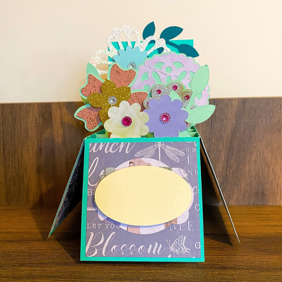Flower Card 3d. Floral Bouquet Pop up Box Card. Mother’s Day, Birthday ...