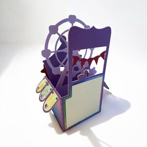 Carnival Fun Fair 3d Card. Circus Tent Box Card. Ferris Wheel, Theme ...