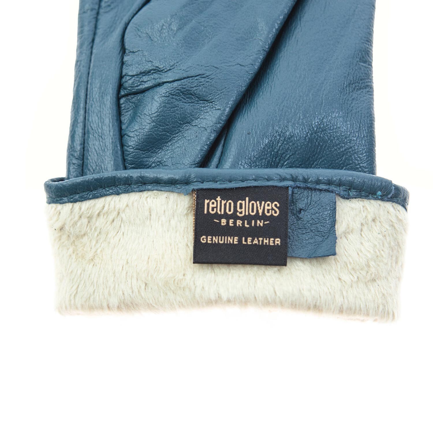 Petrol Blue Leather Gloves With Buttons - Herzogin, Colour Petrol ...