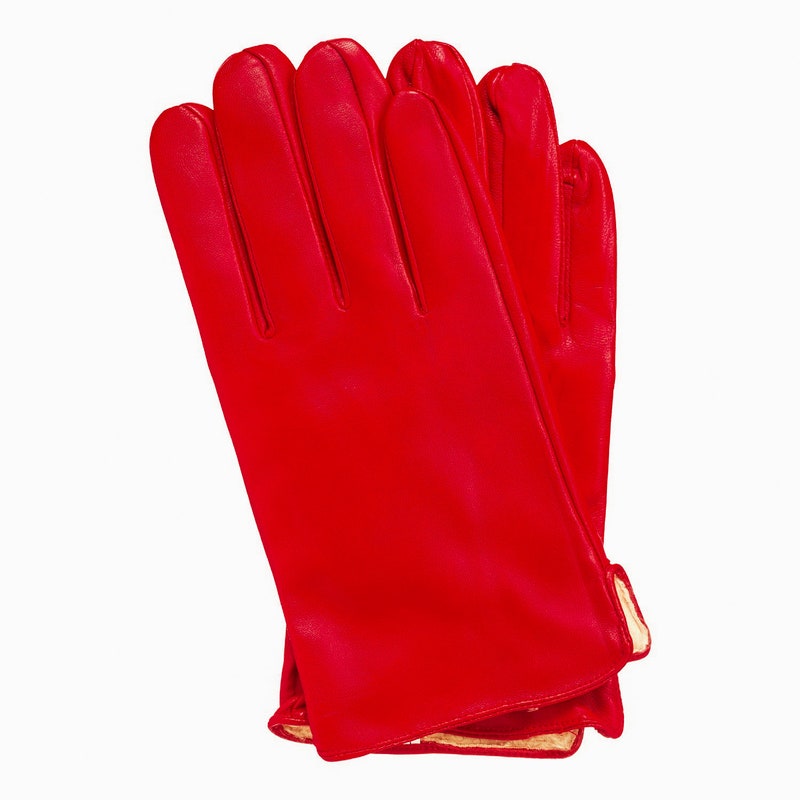 Red Leather Gloves - Etsy