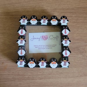 Cartoon Penguin Wooden Button Square Photo Frame 4 X 4 Inches - Etsy