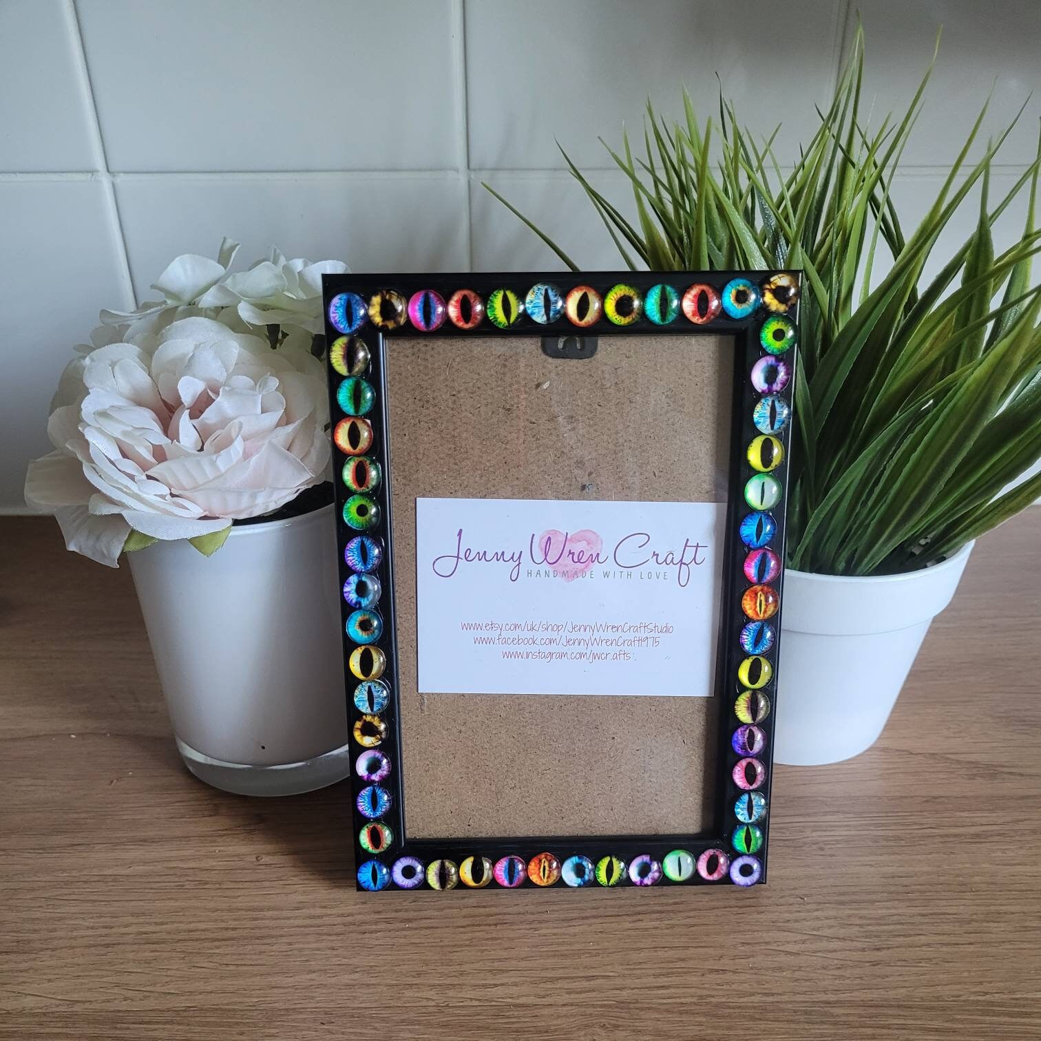 Colourful Glass Cat or Dragon Eye Photo Frame 4 X 6 Inches - Etsy