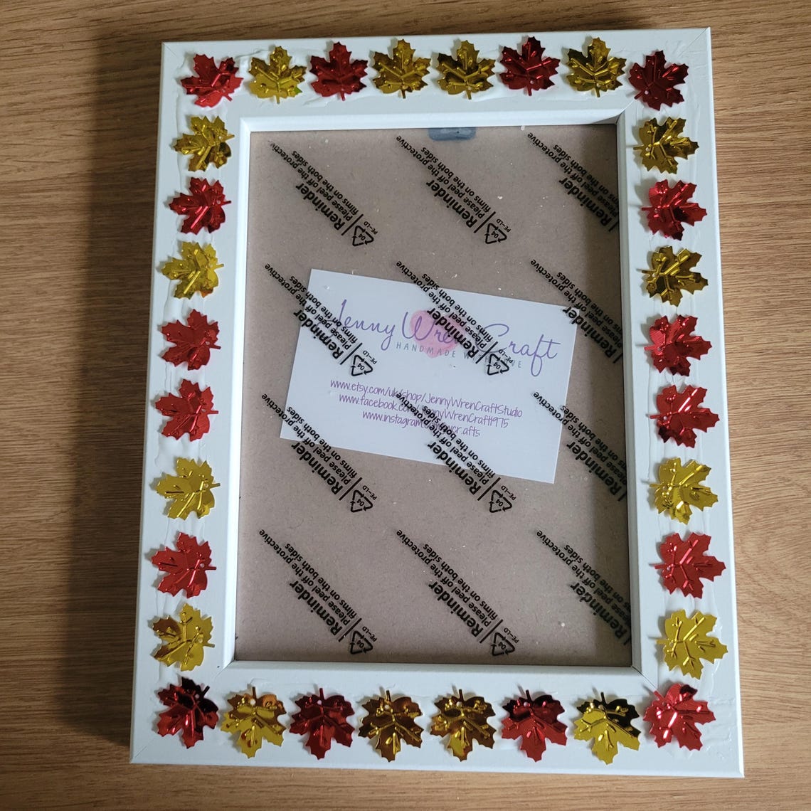 Red, and Gold Maple Leaf Confetti Photo Frame 5 X 7 Inches - Etsy