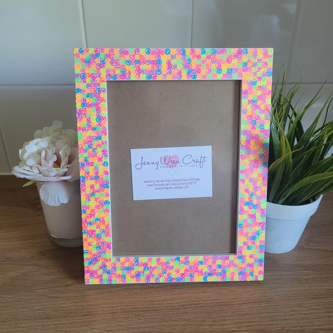 Colourful Neon Smiley Face Confetti Photo Frame 6 X 8 Inches - Etsy