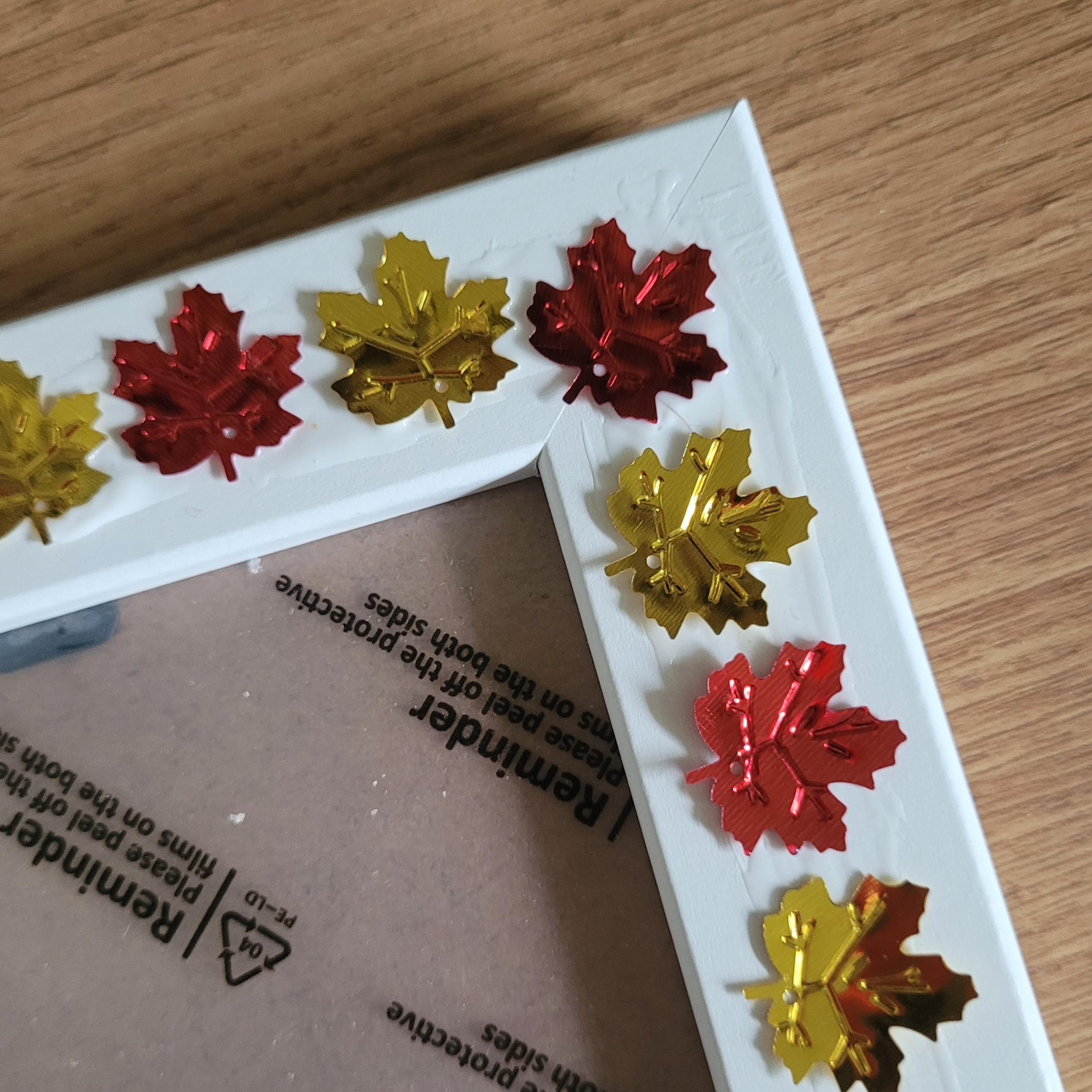 Red, and Gold Maple Leaf Confetti Photo Frame 5 X 7 Inches - Etsy