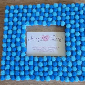 Wide Rectangular Blue Felt Ball Photo Frame 3 X 3.5 Inches - Etsy