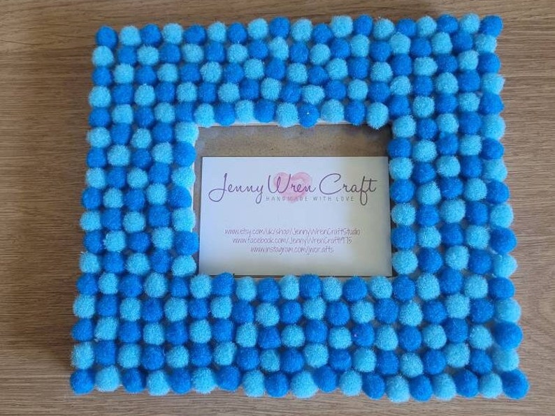 Wide Rectangular Blue Felt Ball Photo Frame 3 X 3.5 Inches - Etsy