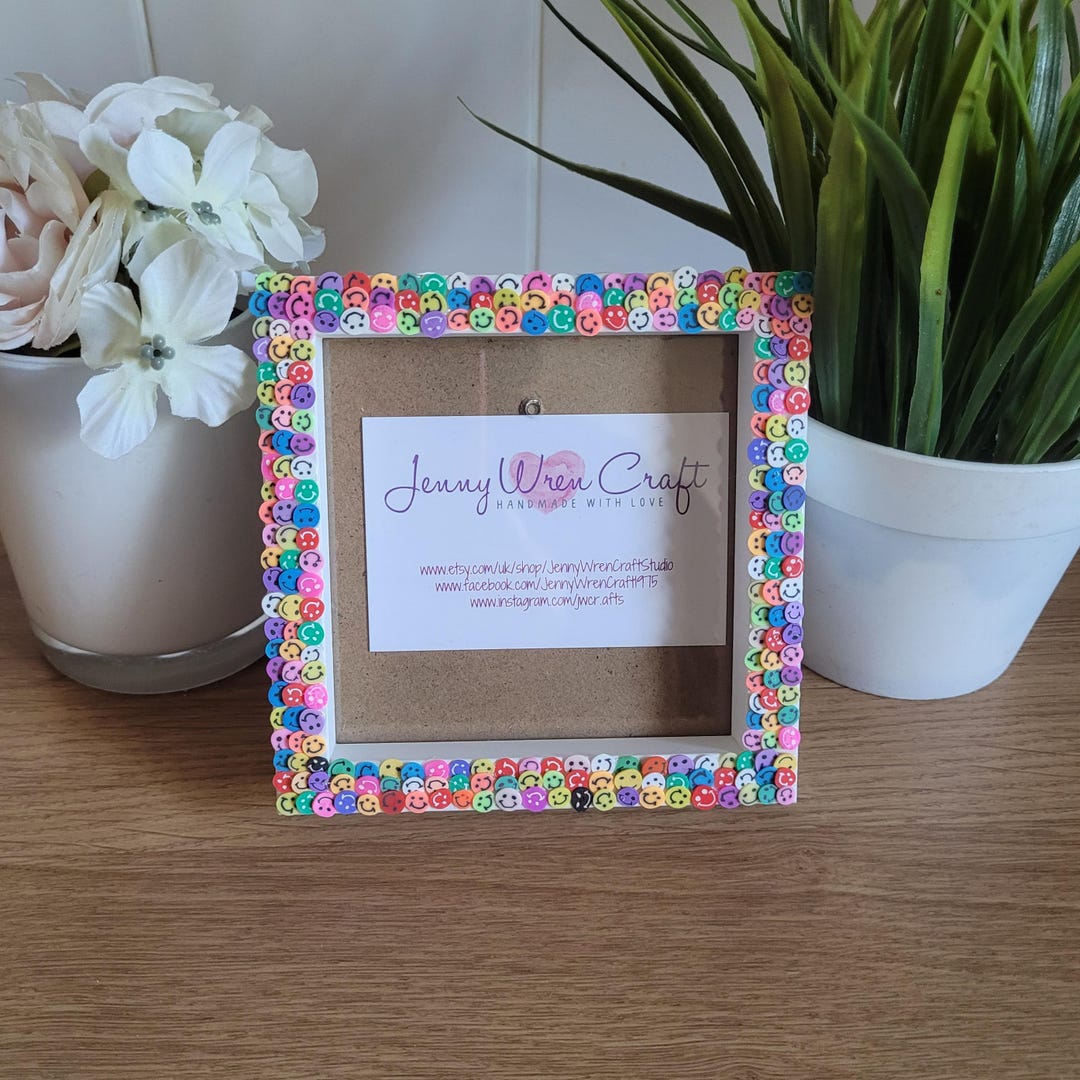 Colourful Smiley Face Clay Slices Square Photo Frame 4 X 4 Inches - Etsy