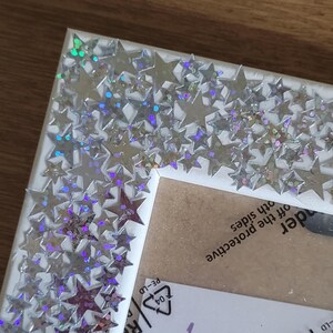 Silver Holographic Star Sequin Square Photo Frame 4 X 4 Inches - Etsy
