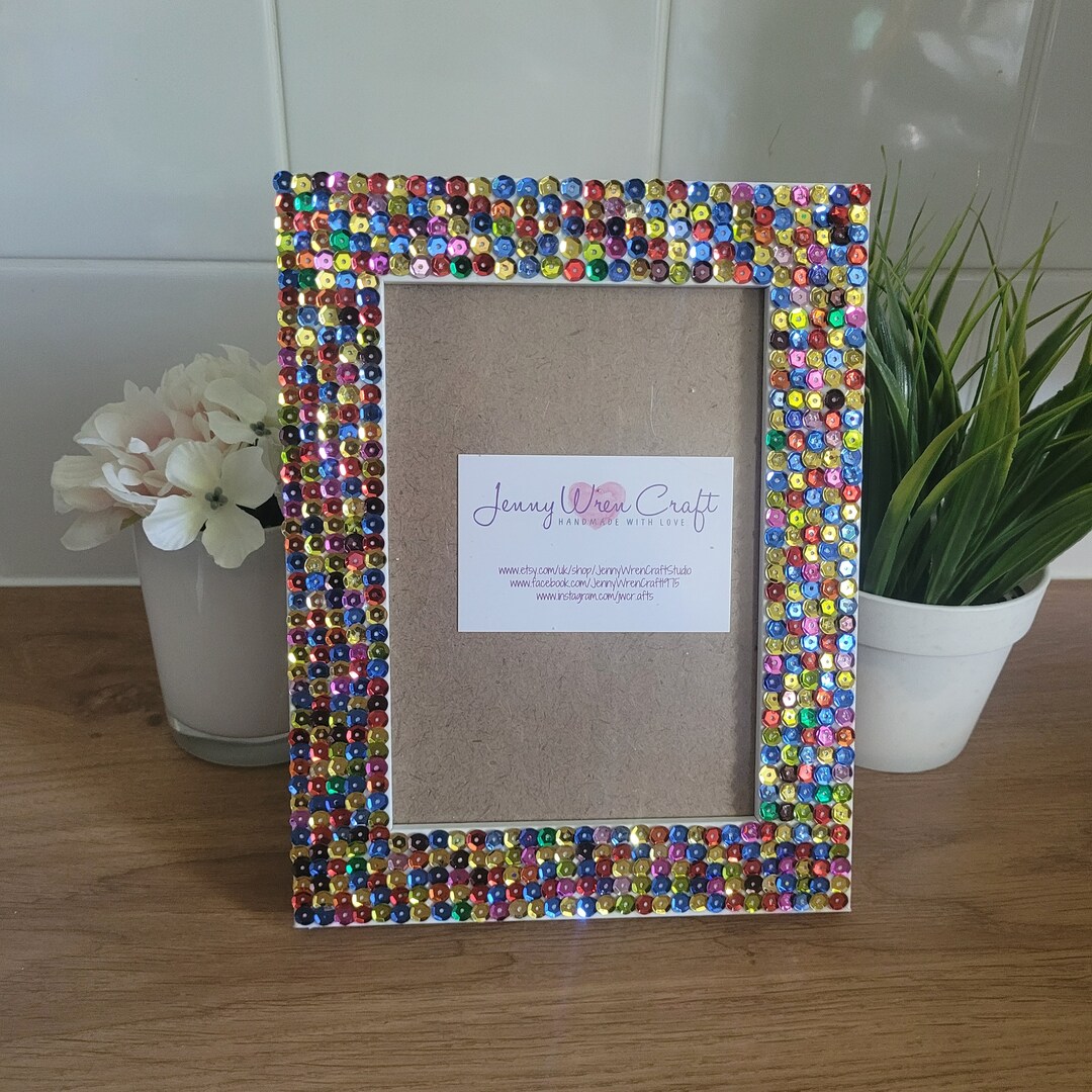 Colourful Sequin Photo Frame 5 X 7 Inches - Etsy