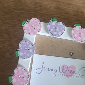 Colourful Wooden Apple Shaped Button Square Photo Frame 4 X 4 Inches - Etsy