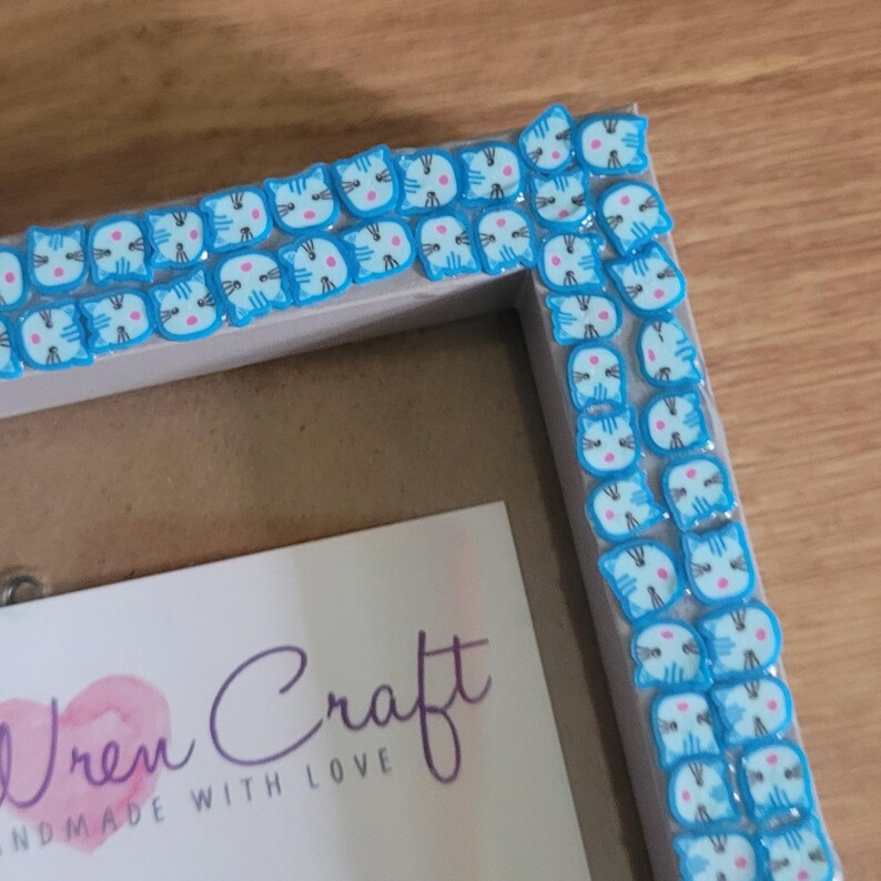 Blue Cat Face Clay Slices Square Photo Frame 4 X 4 Inches - Etsy