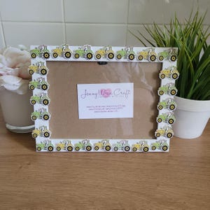 Colourful Tractor Wooden Button Photo Frame 5 X 7 Inches - Etsy
