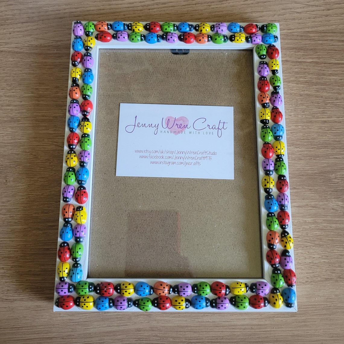 Rainbow Wooden Ladybird/ladybug Decal Photo Frame 5 X 7 Inches - Etsy