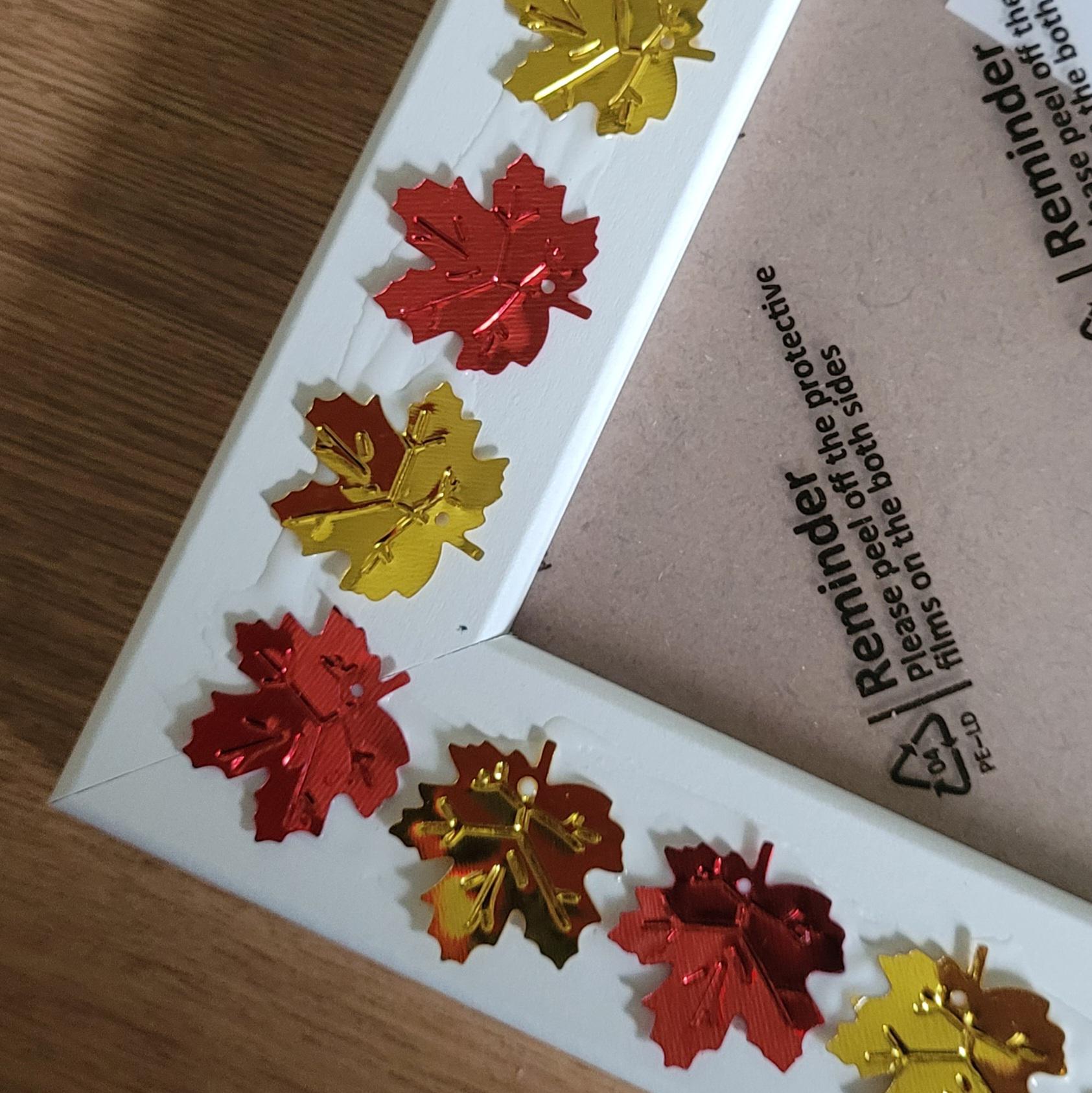 Red, and Gold Maple Leaf Confetti Photo Frame 5 X 7 Inches - Etsy