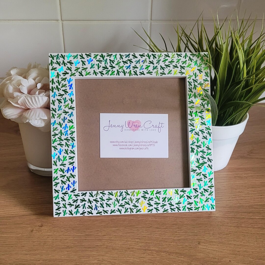 Green Cactus Confetti Square Photo Frame 6 X 6 Inches - Etsy