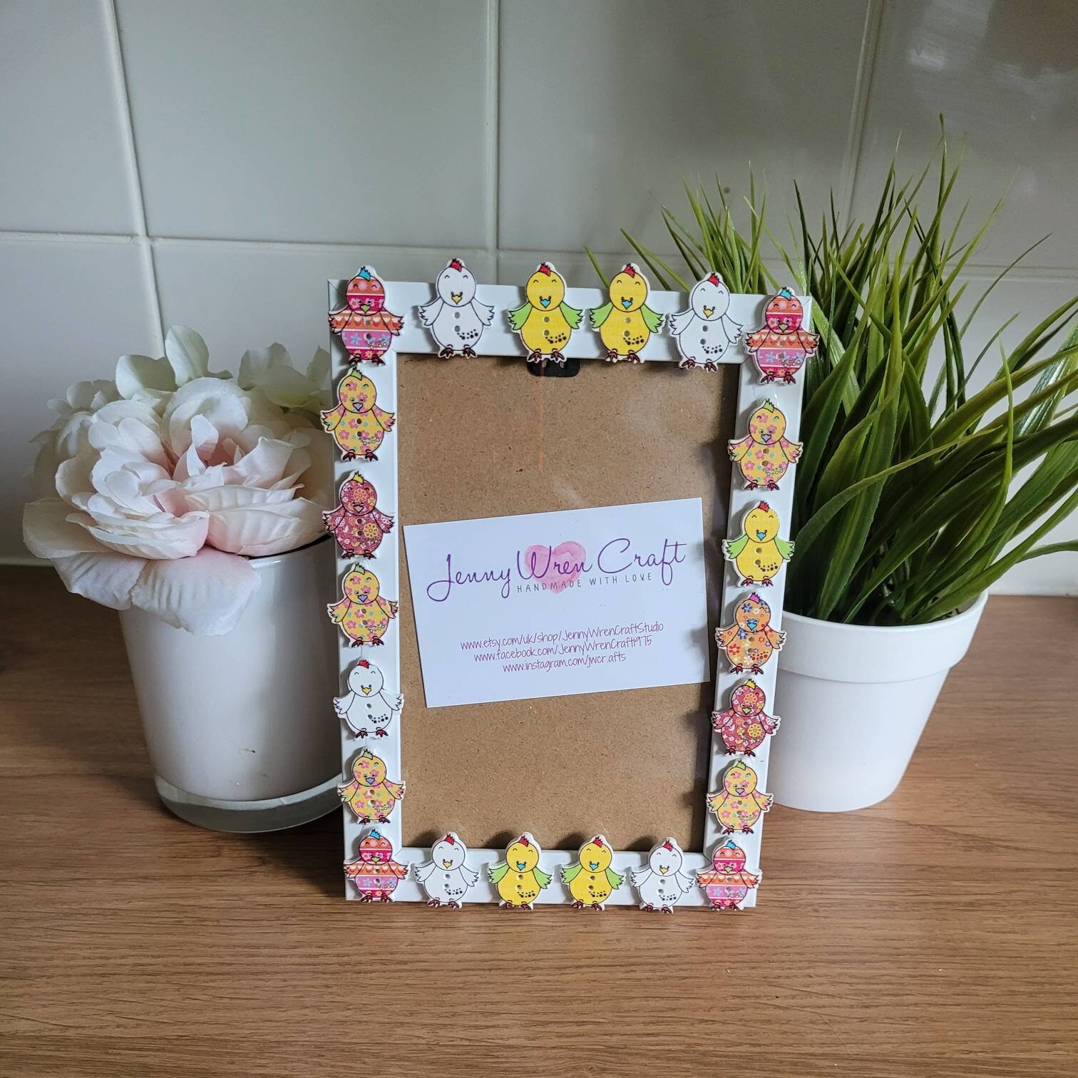 Colourful Wooden Chick Button Photo Frame 4 X 6 Inches - Etsy