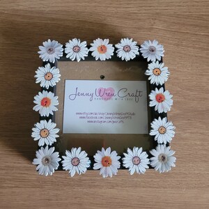 White Wooden Daisy Button Square Photo Frame 4 X 4 Inches - Etsy
