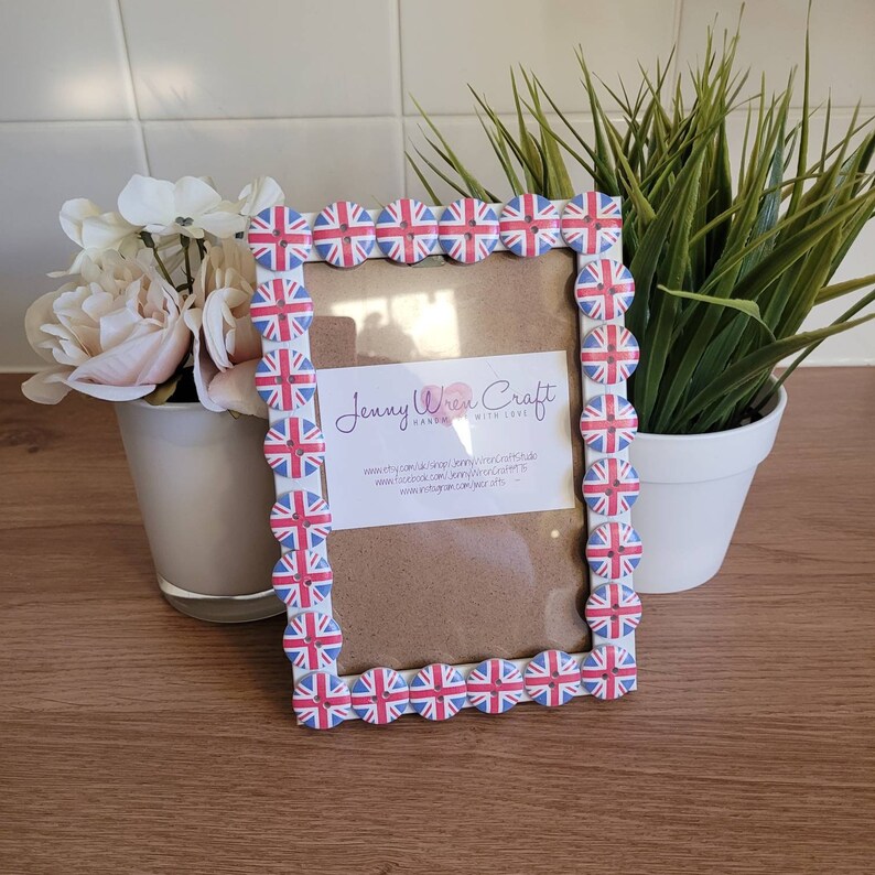 Wooden Union Jack Button Photo Frame 4 X 6 Inches - Etsy