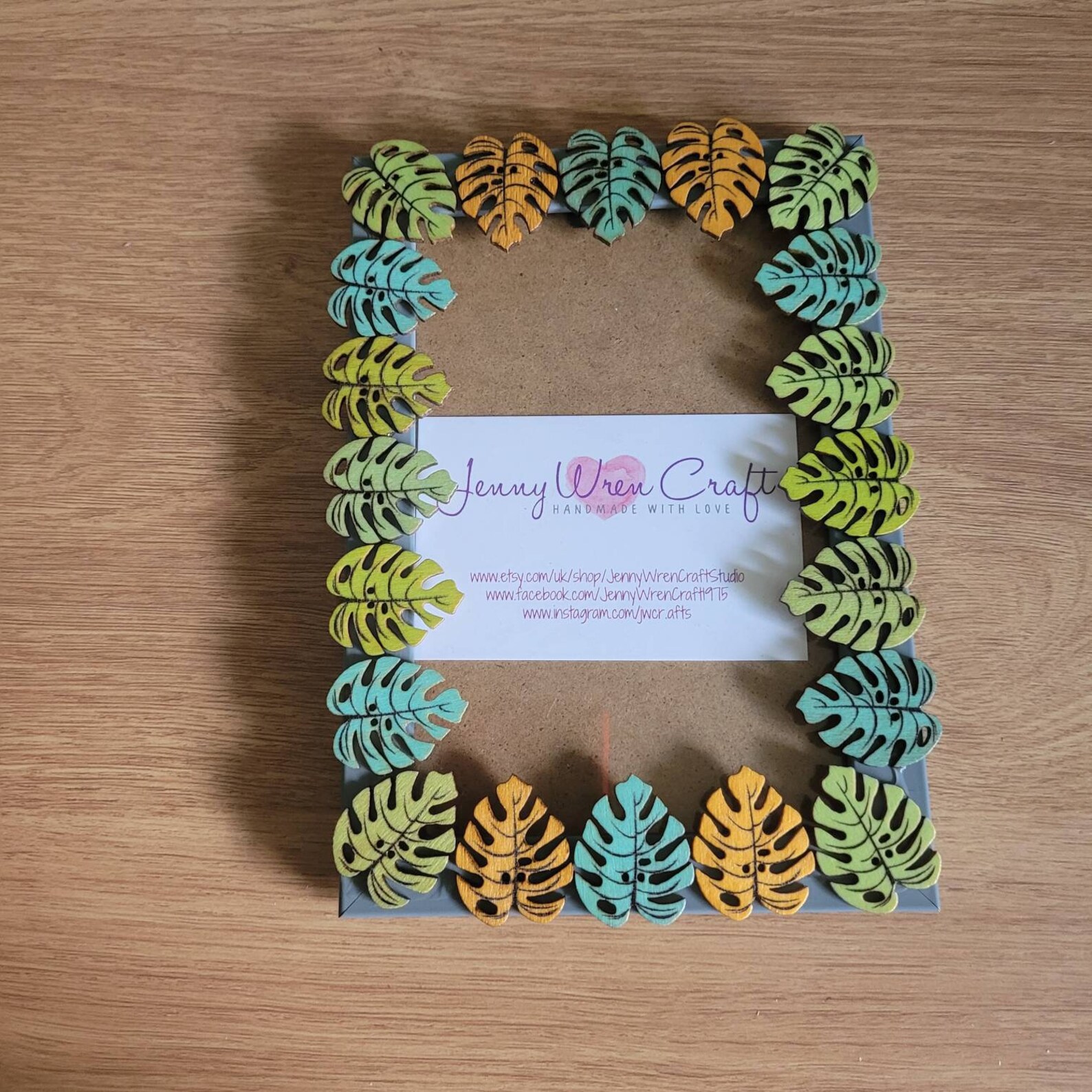 Colourful Wooden Leaf Button Photo Frame 4 X 6 Inches - Etsy