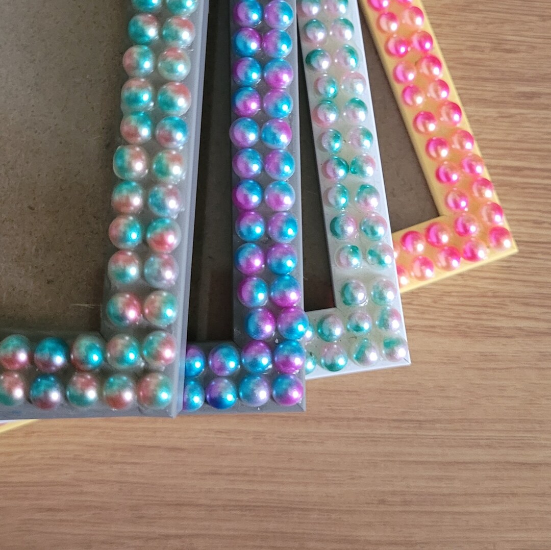 Colourful Acrylic Flatback Half Pearls Photo Frame 4 X 6 Inches - Etsy