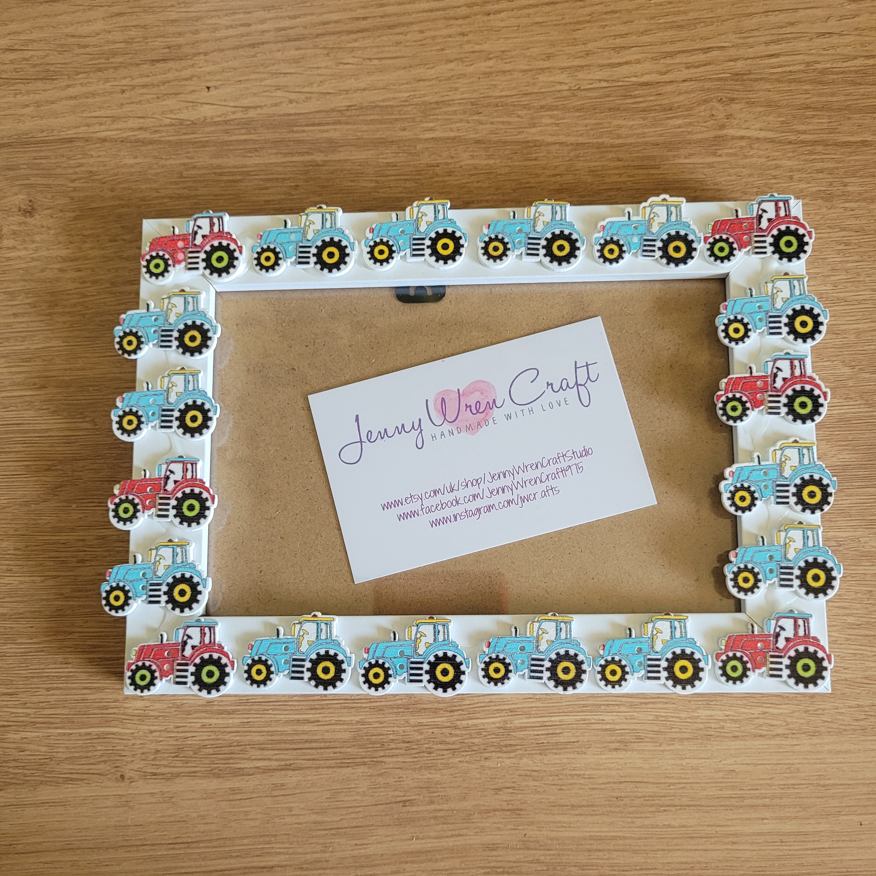 Colourful Wooden Tractor Button Photo Frame 4 X 6 Inches - Etsy