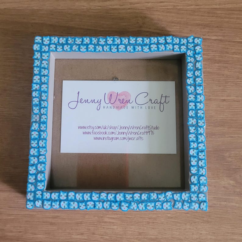 Blue Cat Face Clay Slices Square Photo Frame 4 X 4 Inches - Etsy
