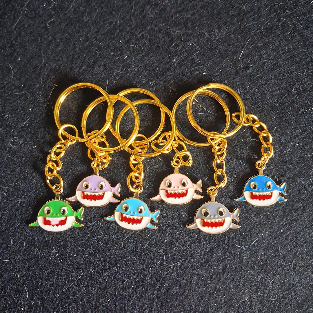 Colourful Enamelled Gold Alloy Shark Key Ring/bag Charm - Etsy