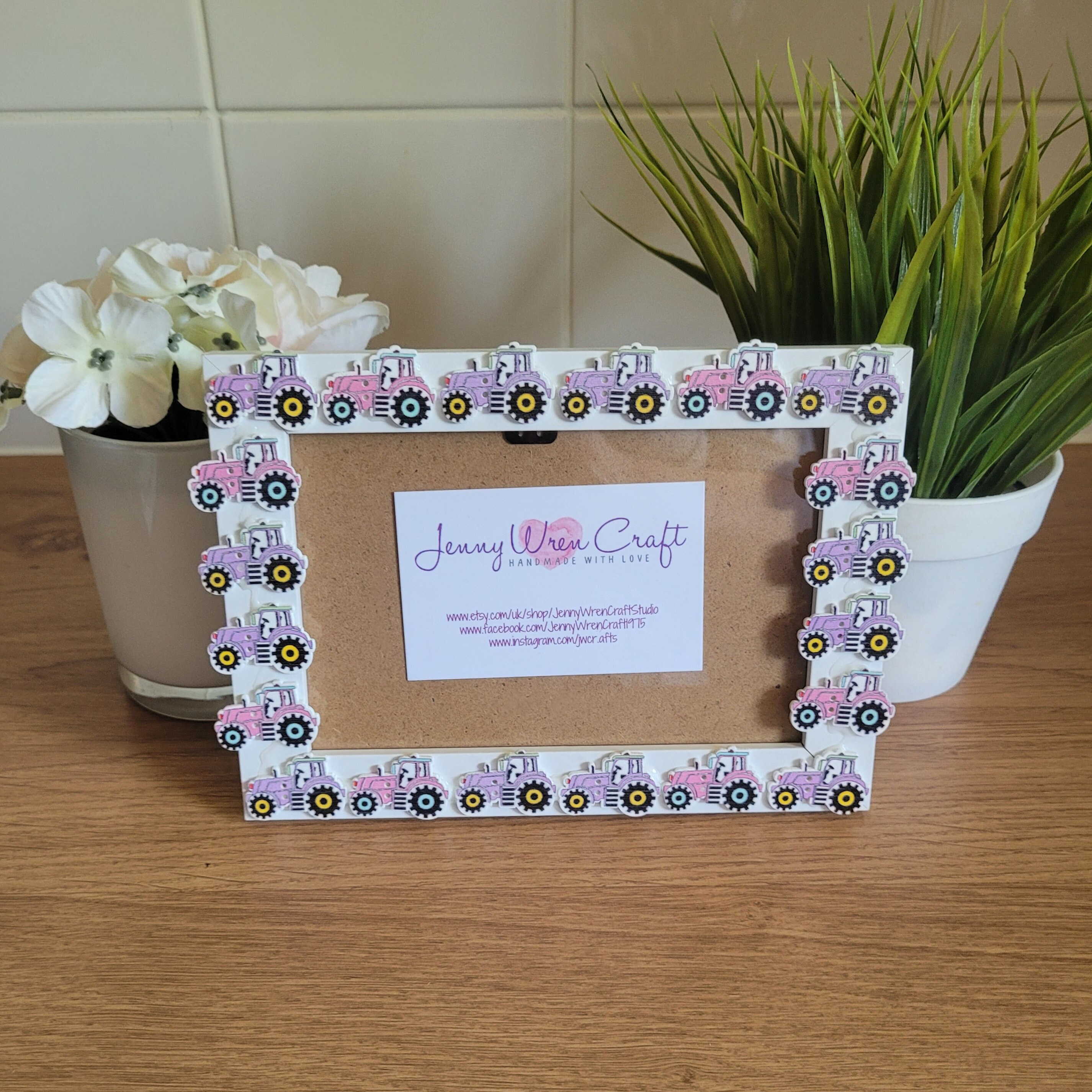 Colourful Wooden Tractor Button Photo Frame 4 X 6 Inches - Etsy