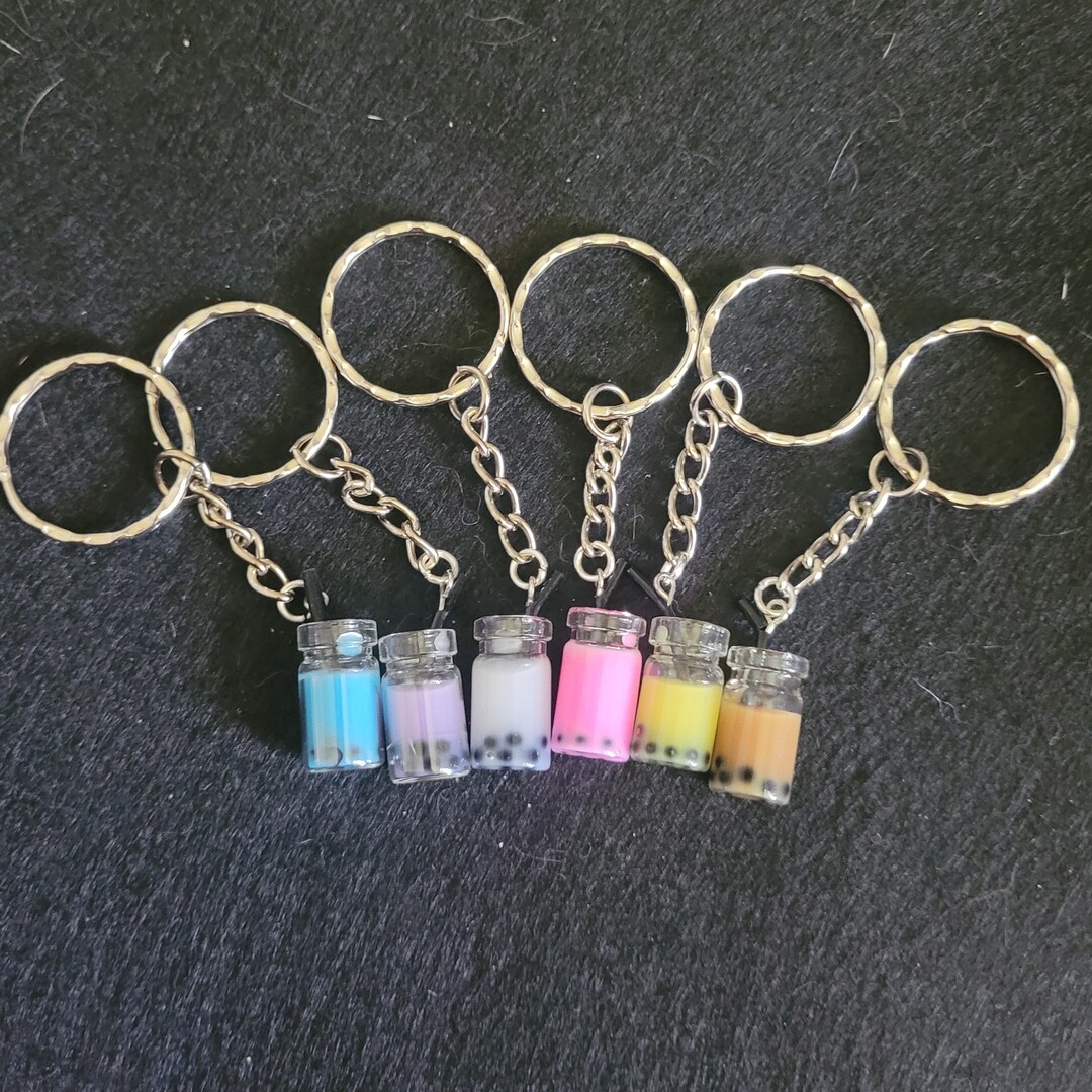 Colourful Glass Bubble Tea Key Ring/bag Tag - Etsy