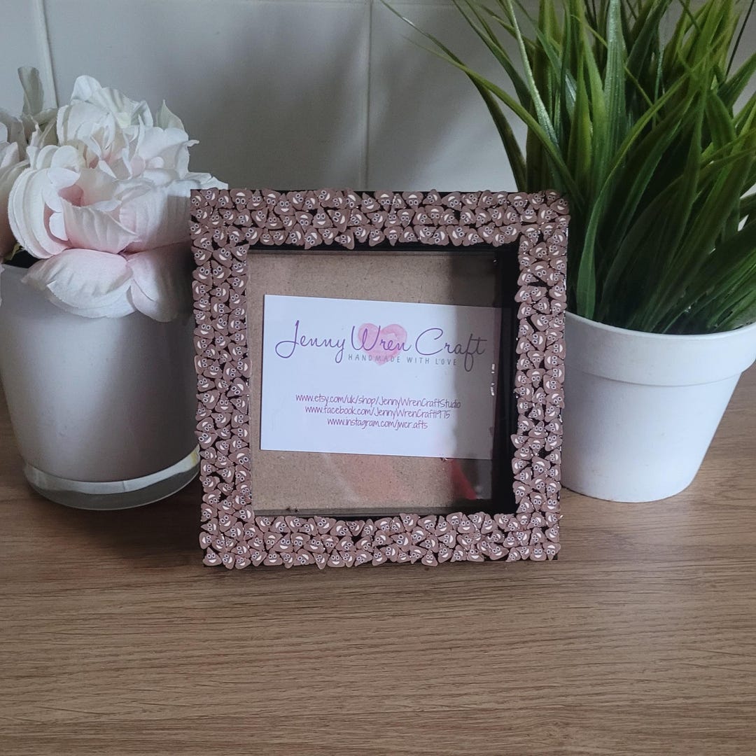 Brown Emoji Poo Clay Slices Square Photo Frame 4 X 4 Inches - Etsy