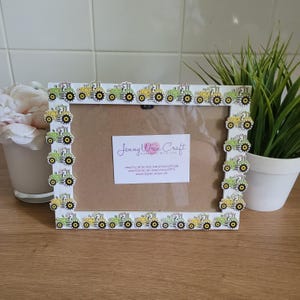 Colourful Tractor Wooden Button Photo Frame 5 X 7 Inches - Etsy