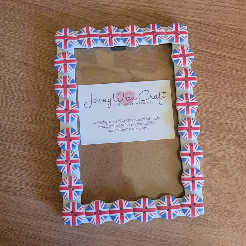 Wooden Union Jack Button Photo Frame 4 X 6 Inches - Etsy