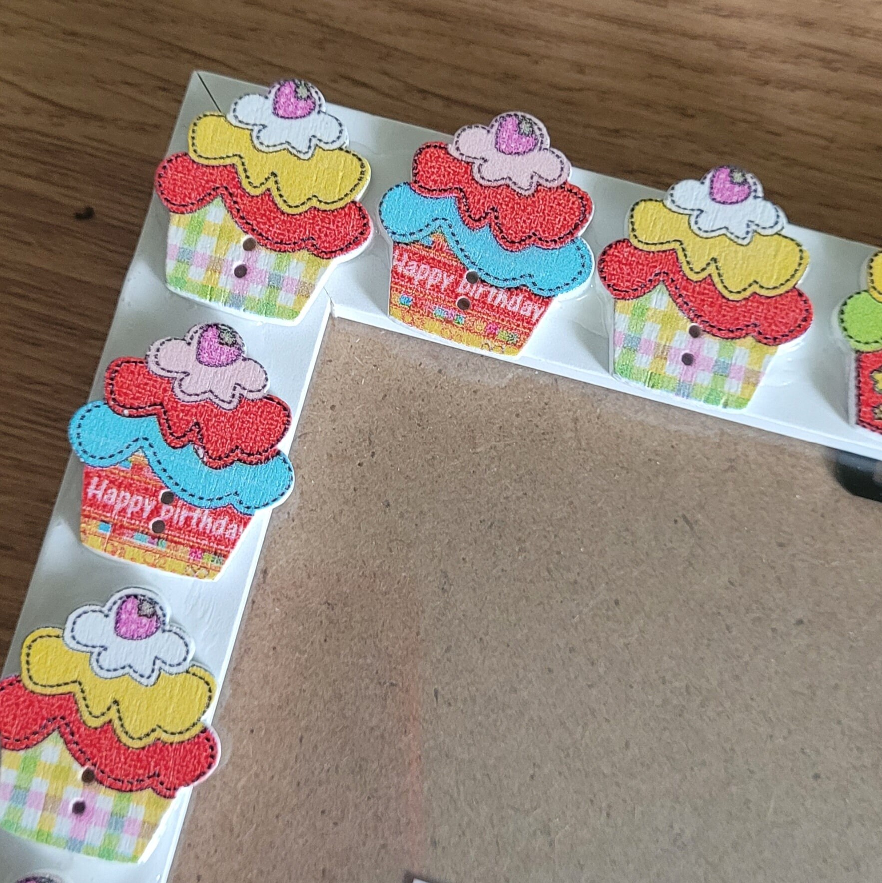 Colourful Wooden Cup Cake Button Photo Frame 5 X 7 Inches - Etsy