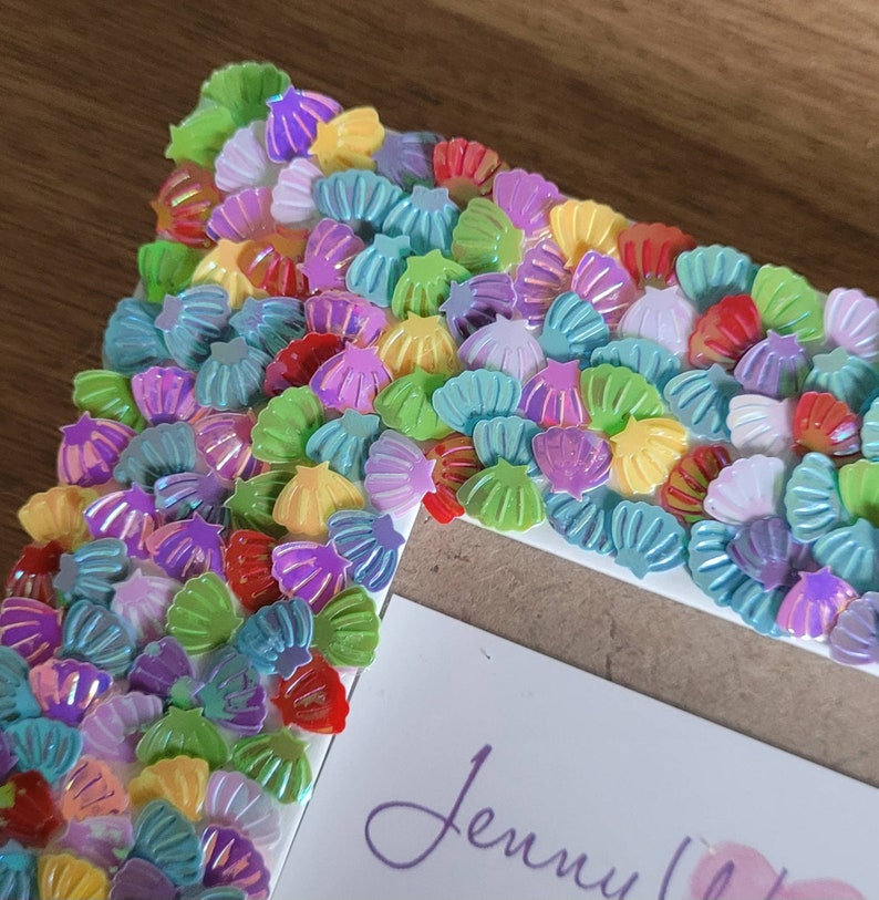 Colourful Shell Sequin Square Photo Frame 4 X 4 Inches - Etsy