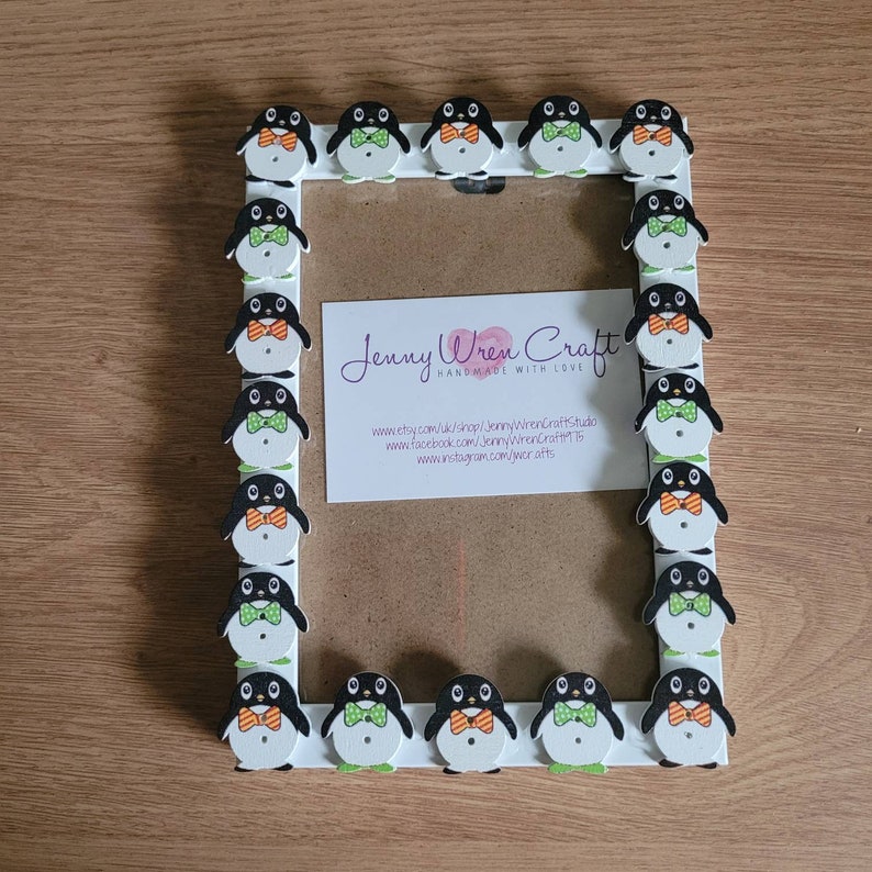 Cartoon Wooden Penguin Button Photo Frame 4 X 6 Inches - Etsy