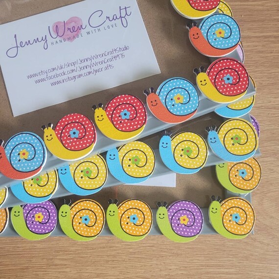 Colourful Wooden Snail Button Photo Frame 4 X 6 Inches - Etsy