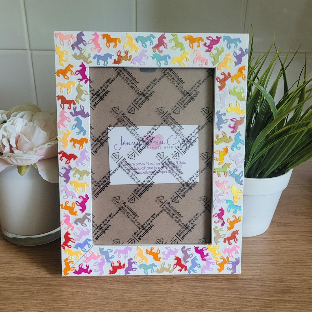 Colourful Unicorn Sequin Photo Frame 5 X 7 Inches - Etsy