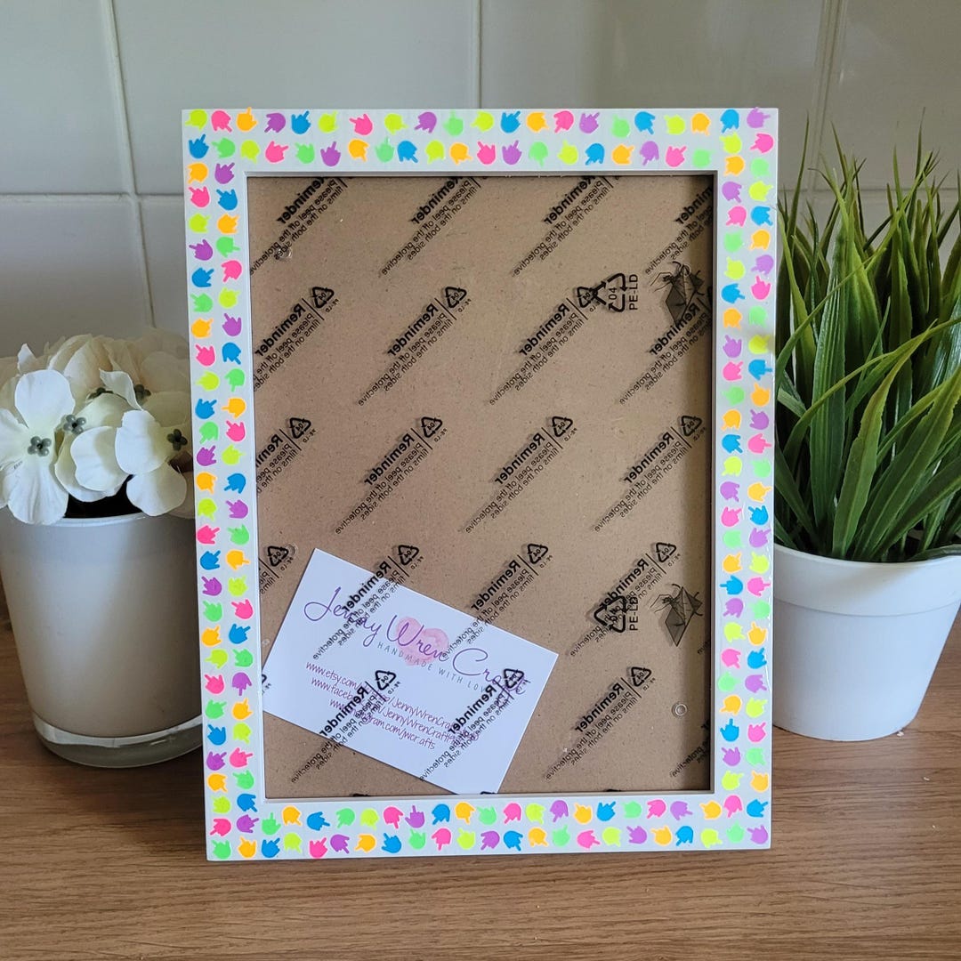 Colourful Neon Middle Finger Confetti Photo Frame 6 X 8 Inches - Etsy