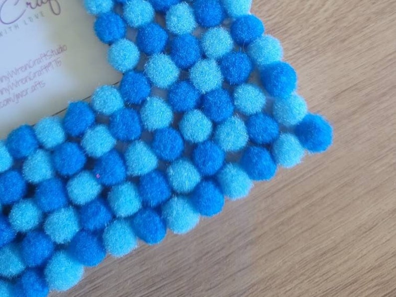 Wide Rectangular Blue Felt Ball Photo Frame 3 X 3.5 Inches - Etsy