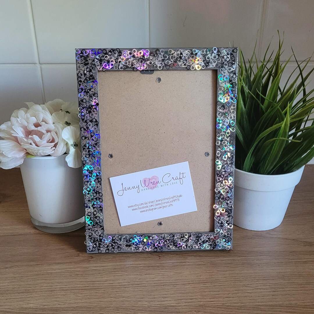 Black and Silver Handcuff Confetti Photo Frame 5 X 7 Inches - Etsy