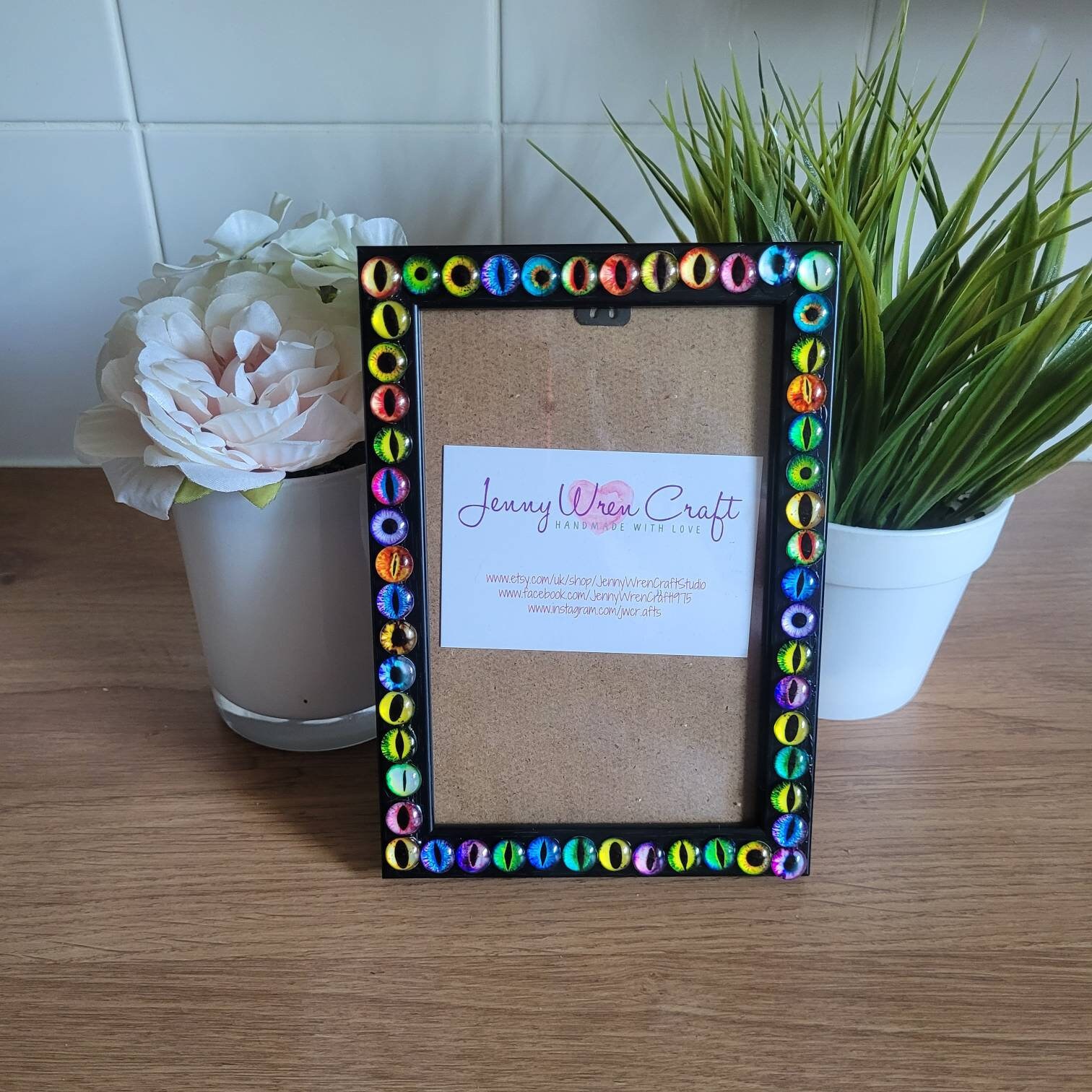 Colourful Glass Cat or Dragon Eye Photo Frame 4 X 6 Inches - Etsy